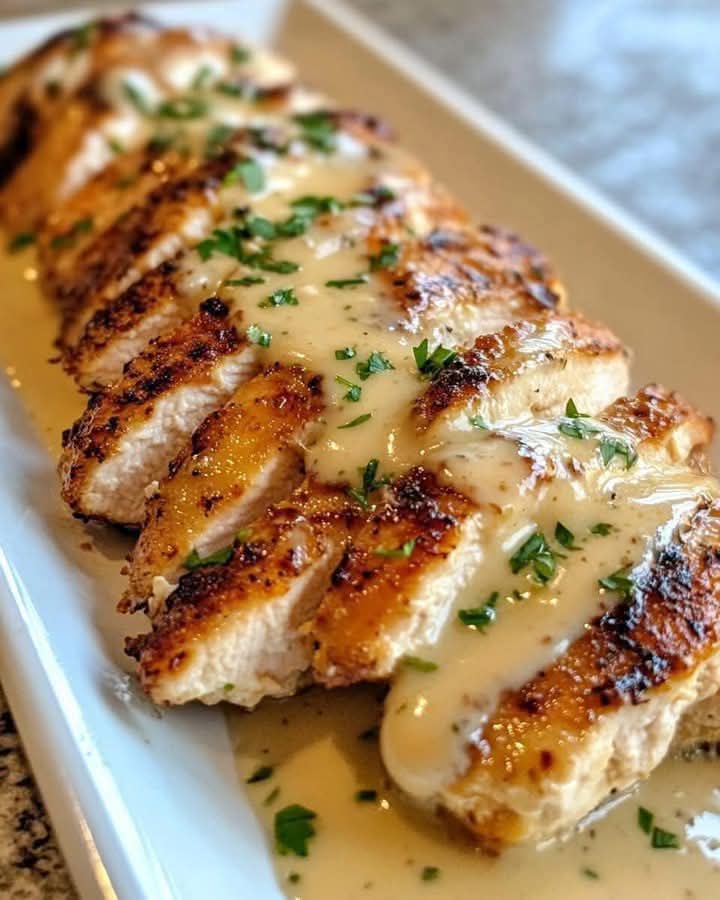 Baked Caesar Chicken with a Creamy Parmesan Sauce 🍗🧀 - FOOD LOVERS
